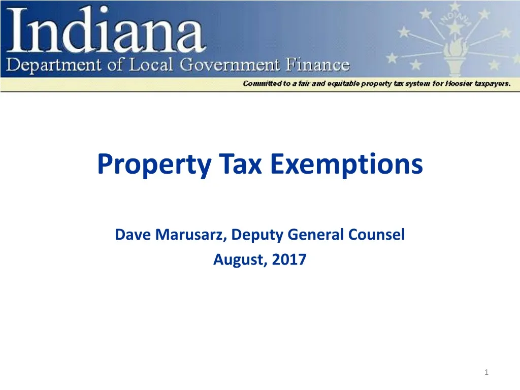 PPT - Property Tax Exemptions PowerPoint Presentation, free download ...