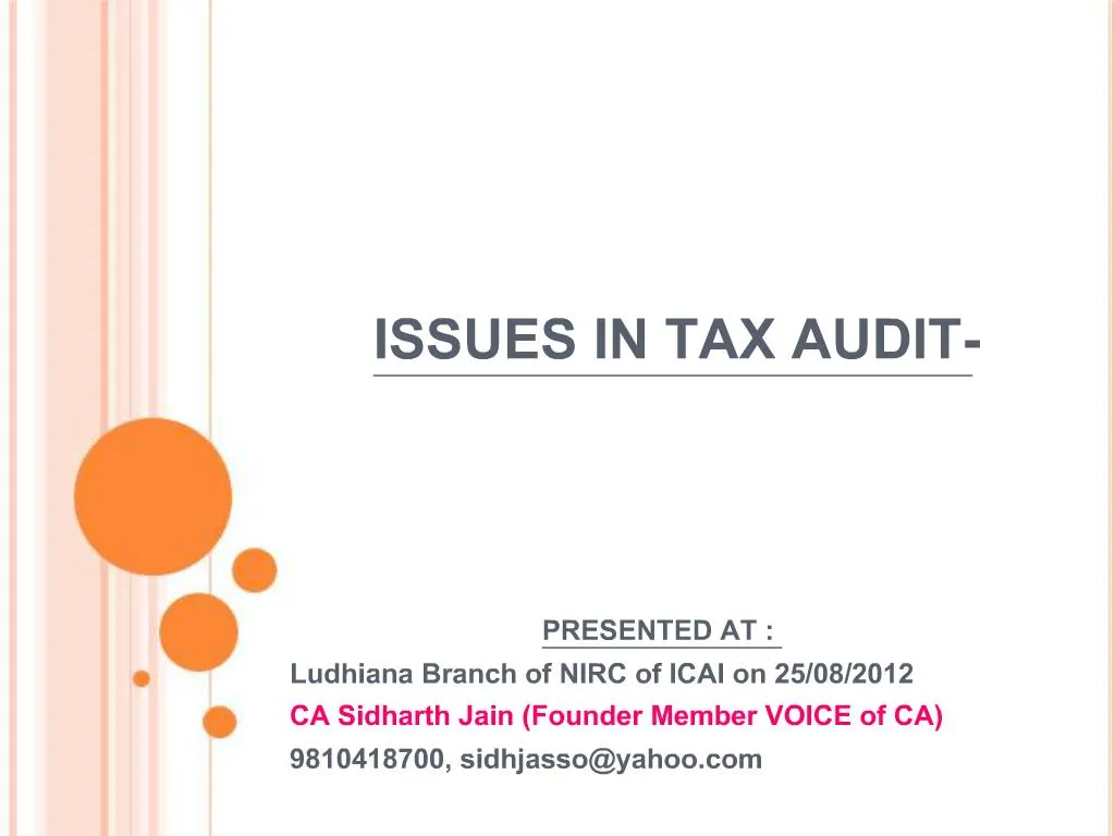 PPT - ISSUES IN TAX AUDIT- PowerPoint Presentation, free download - ID ...