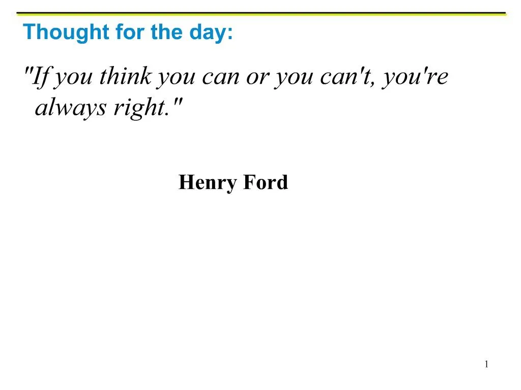 PPT - Thought for the day: PowerPoint Presentation, free download - ID ...