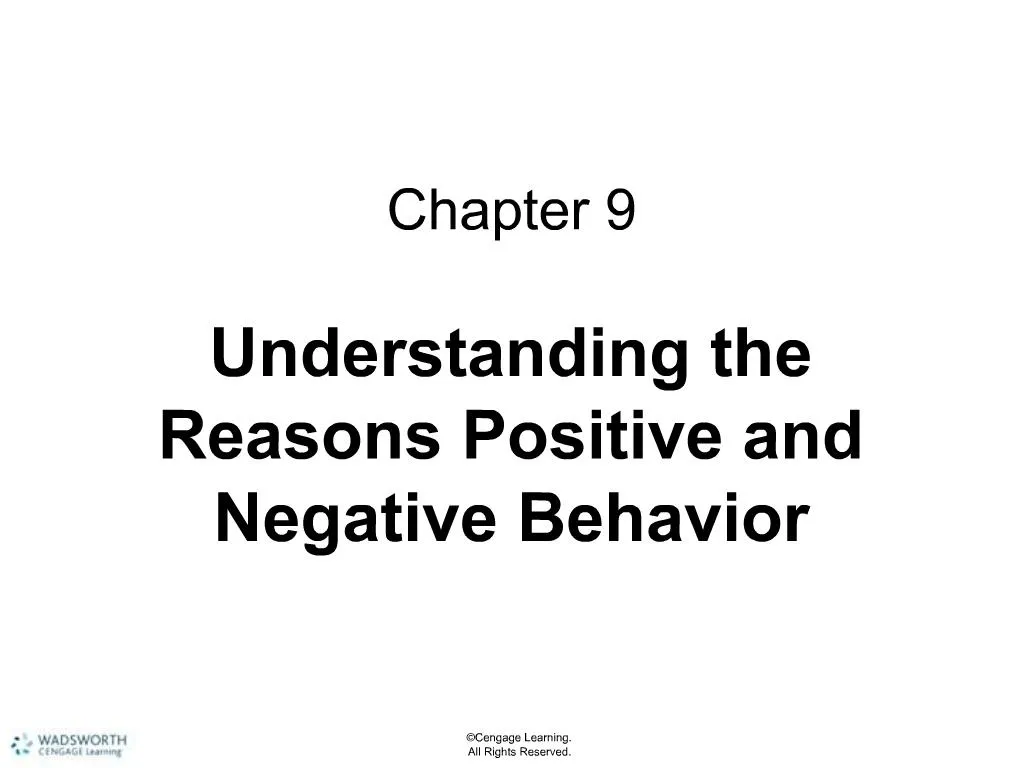PPT - Chapter 9 Understanding the Reasons Positive and Negative ...