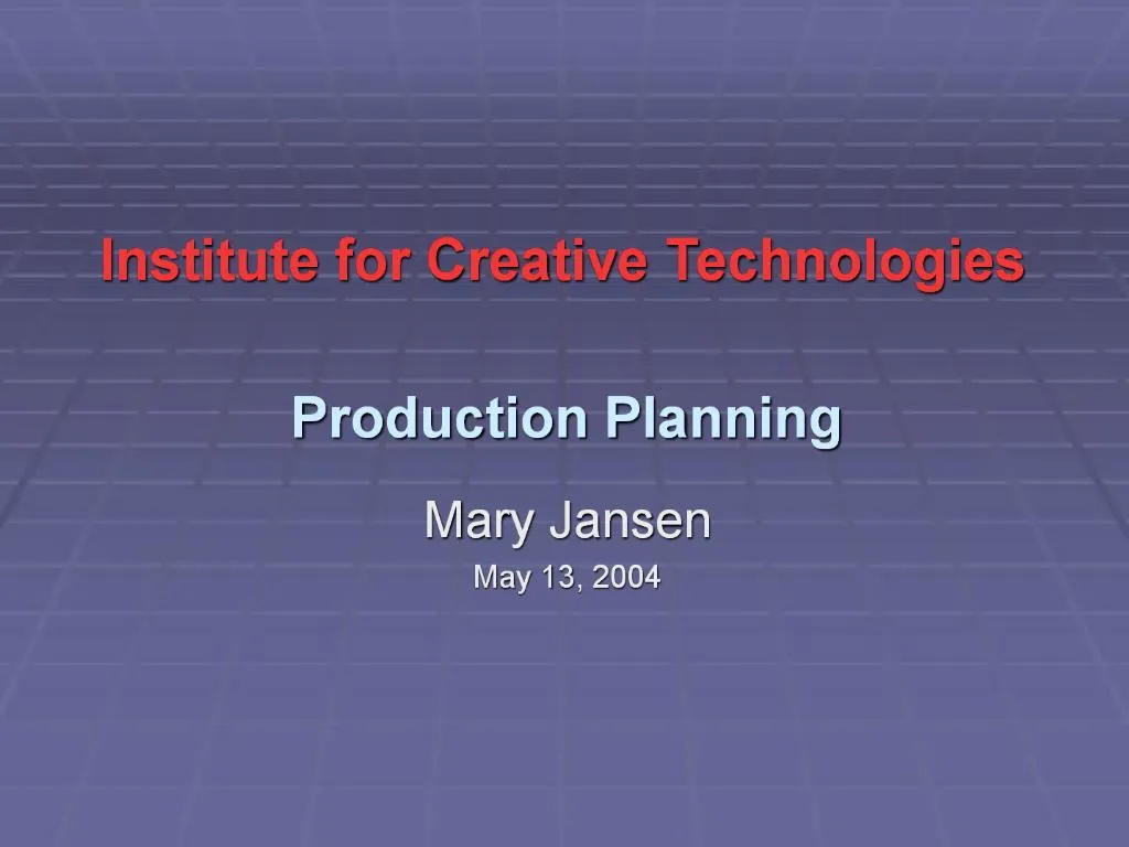 PPT - Production Planning PowerPoint Presentation, free download - ID ...