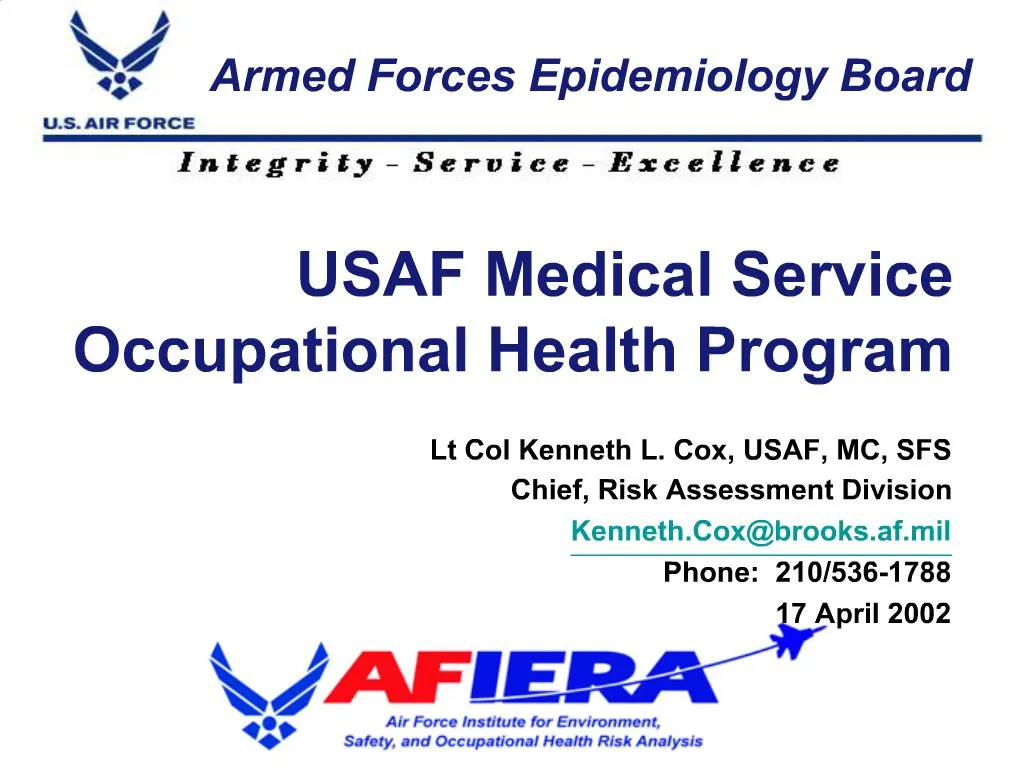 PPT - USAF Medical Service Occupational Health Program PowerPoint ...