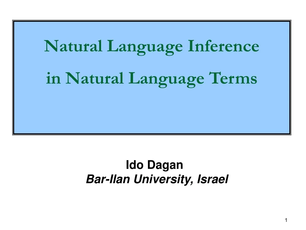 PPT - Ido Dagan Bar- Ilan University, Israel PowerPoint Presentation ...