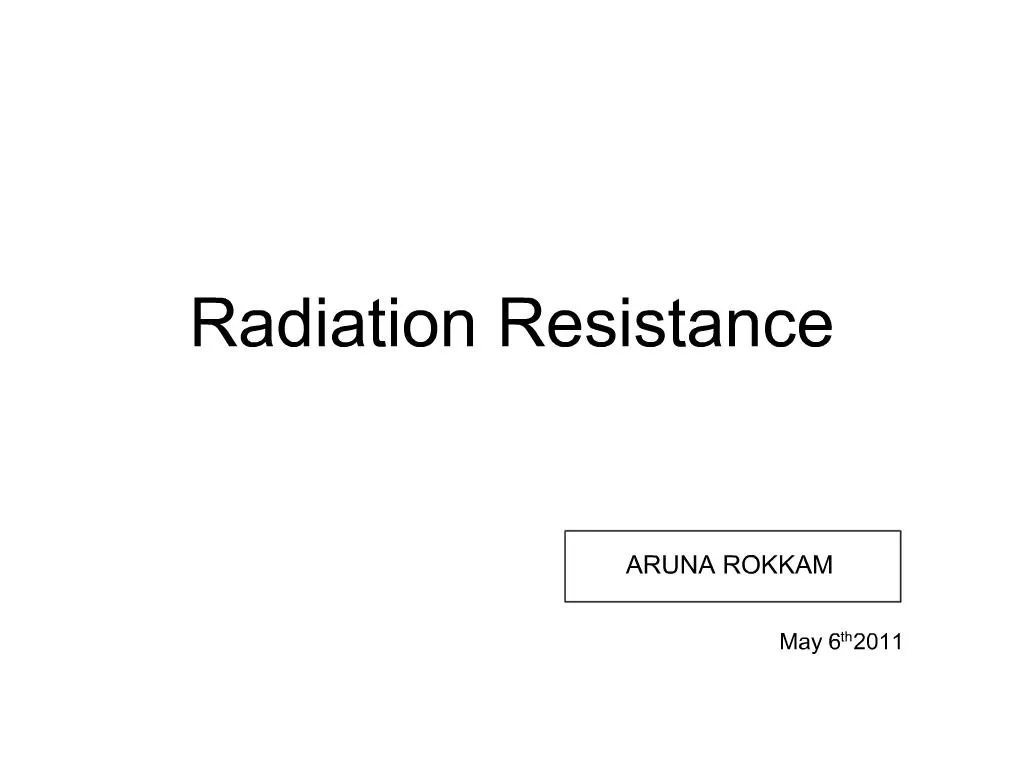 PPT - Radiation Resistance PowerPoint Presentation, free download - ID ...