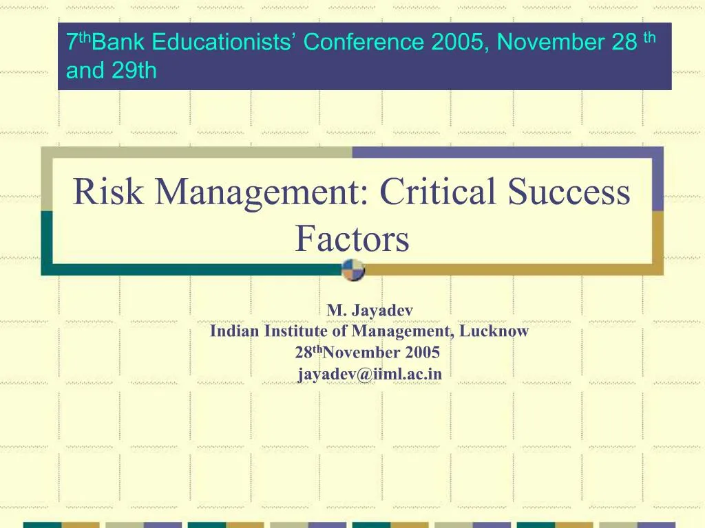 PPT - Risk Management: Critical Success Factors PowerPoint Presentation ...