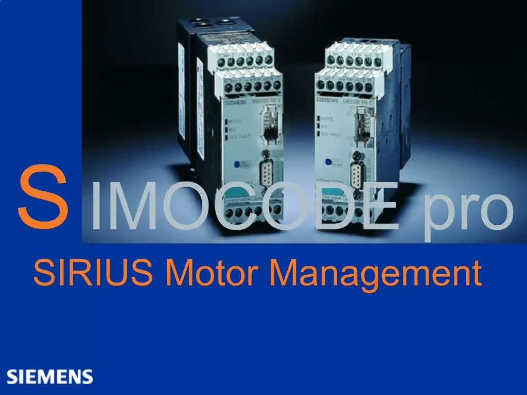 PPT - SIRIUS Motor Management PowerPoint Presentation, free download ...
