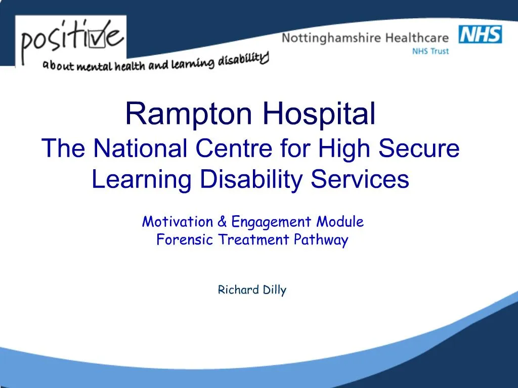 PPT - Rampton Hospital The National Centre for High Secure Learning ...