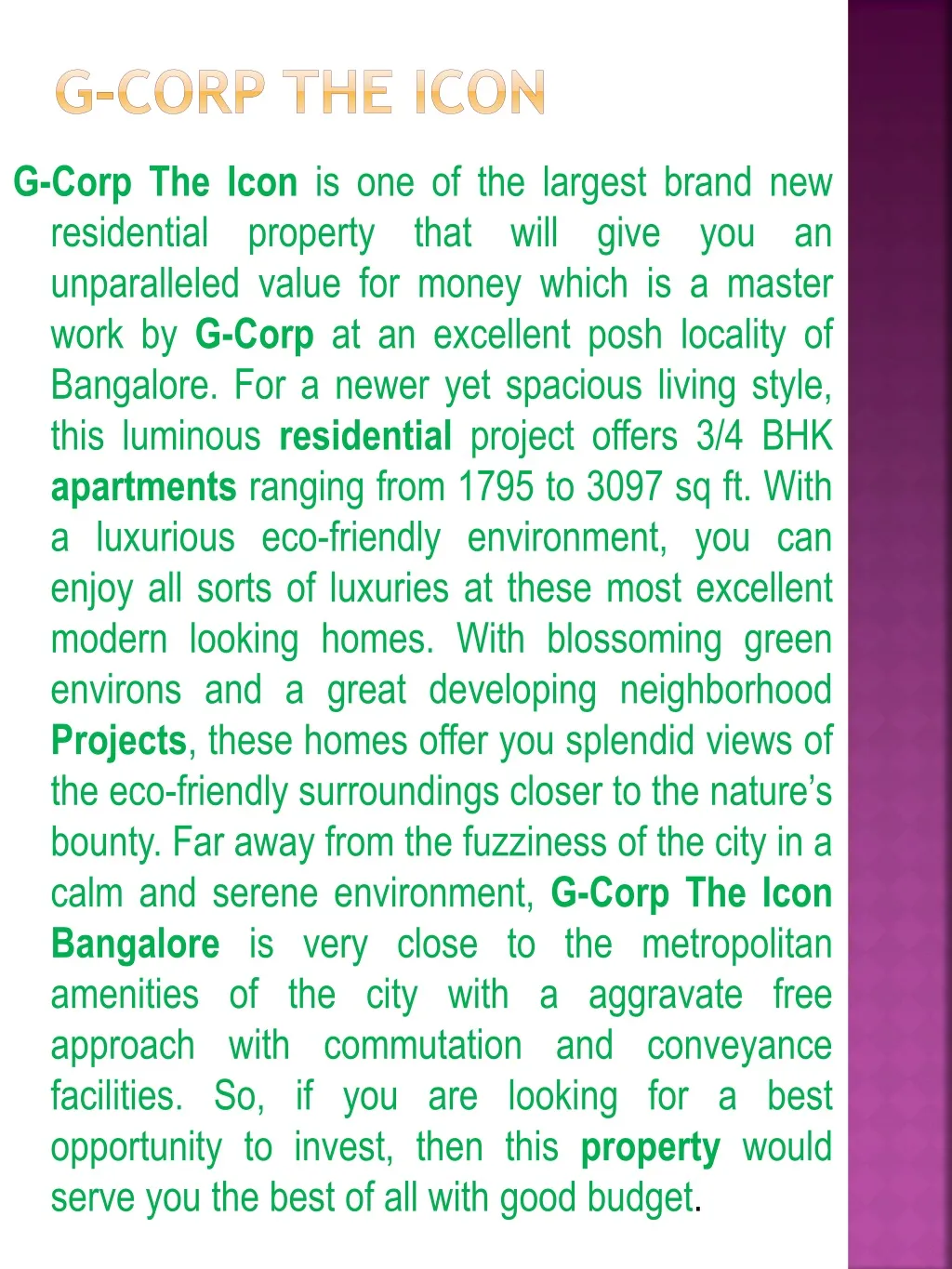 PPT - Luxury Apartment G Corp Bangalore !! 9999620966 PowerPoint ...