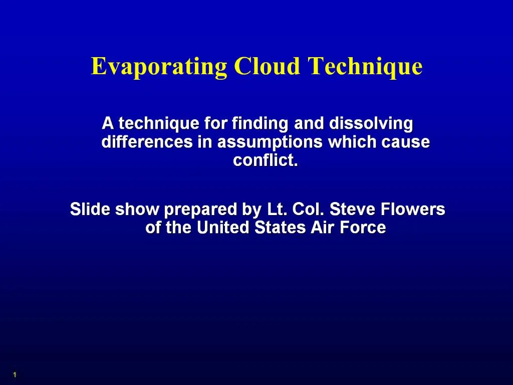 PPT - Evaporating Cloud Technique PowerPoint Presentation, free download - ID:1222168