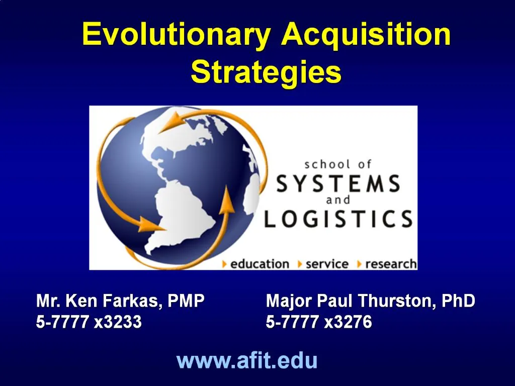 PPT - Evolutionary Acquisition Strategies PowerPoint Presentation, free ...