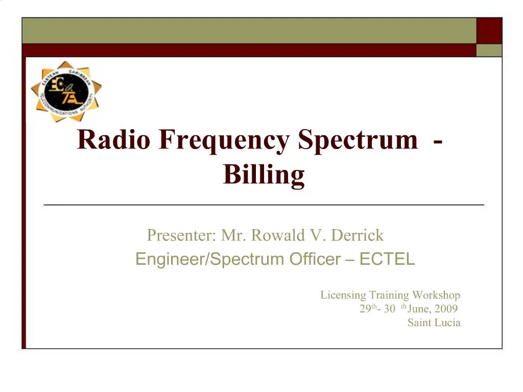 PPT - Radio Frequency Spectrum -Billing PowerPoint Presentation, free ...