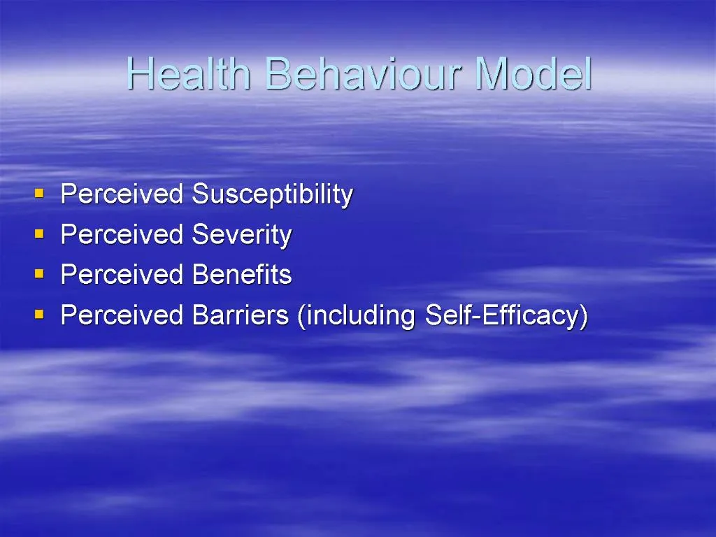PPT - Health Behaviour Model PowerPoint Presentation, free download ...