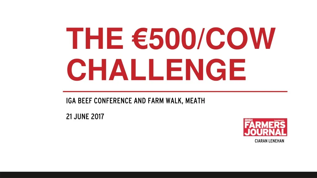 PPT - The €500/cow challenge PowerPoint Presentation, free download ...