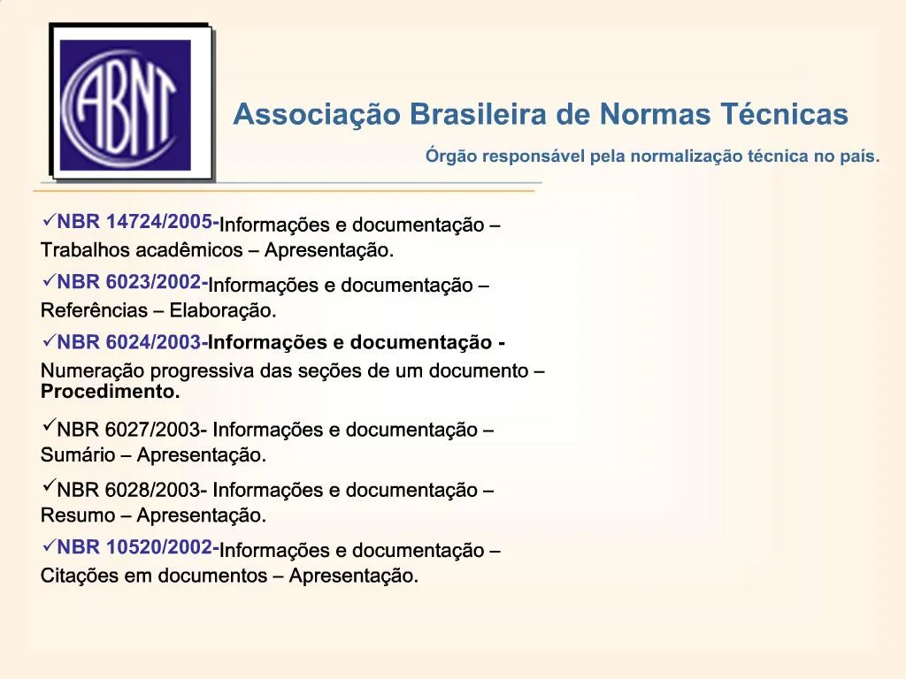PPT - NBR 14724 PowerPoint Presentation, free download - ID:1278892