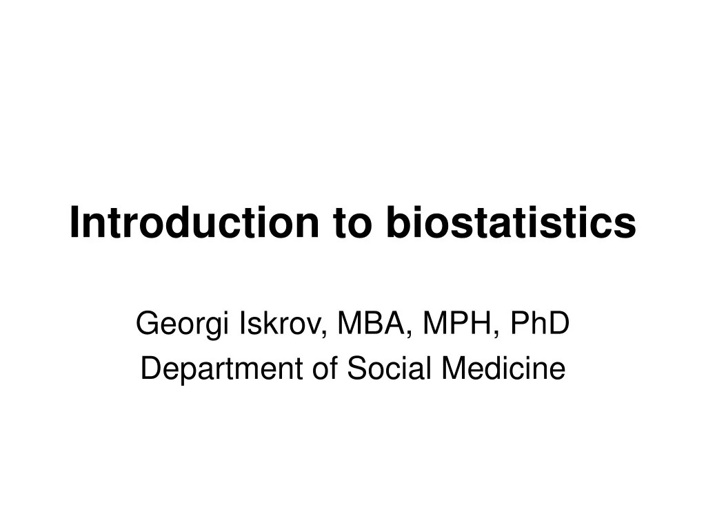 PPT - Introduction to biostatistics PowerPoint Presentation, free ...