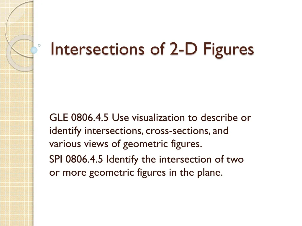 PPT - Intersections of 2-D Figures PowerPoint Presentation, free ...