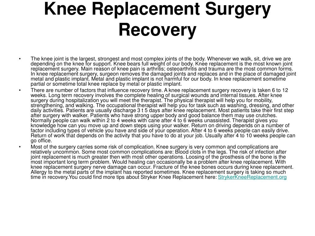 PPT - stryker knee replacement PowerPoint Presentation, free download ...