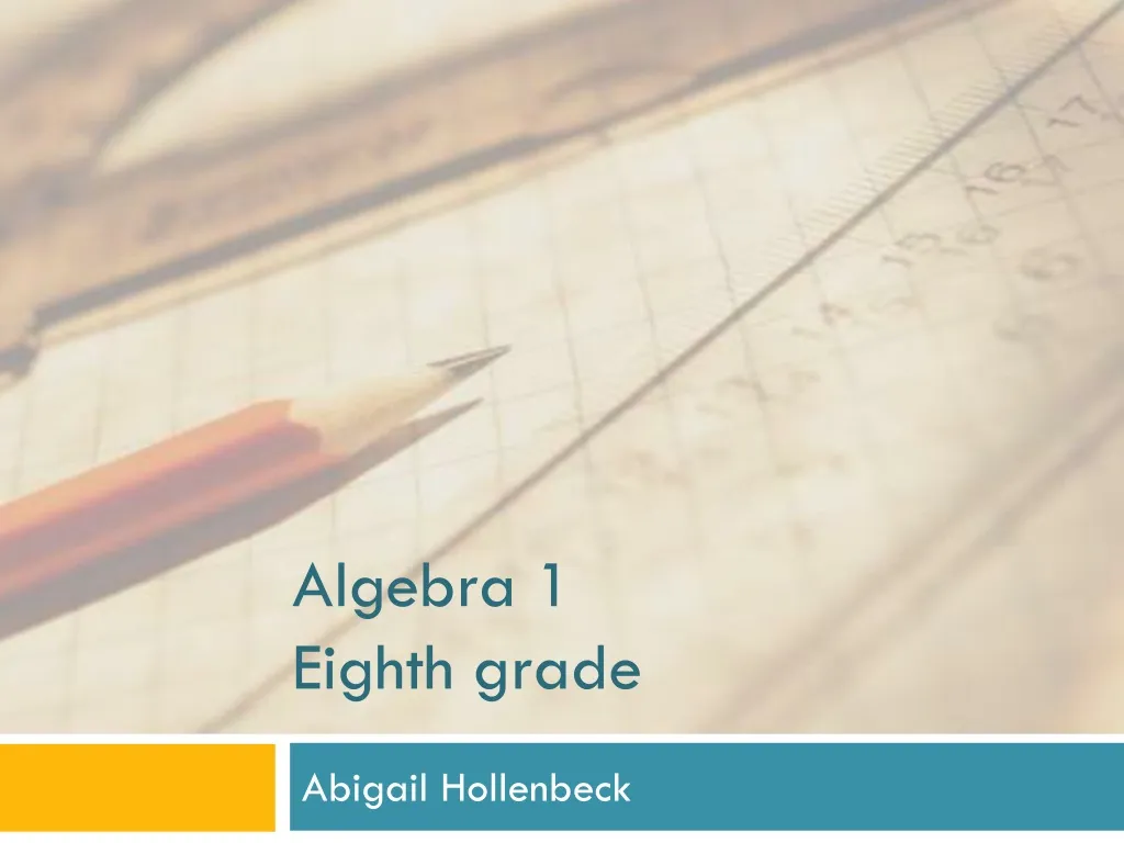 PPT - Algebra 1 Eighth grade PowerPoint Presentation, free download ...
