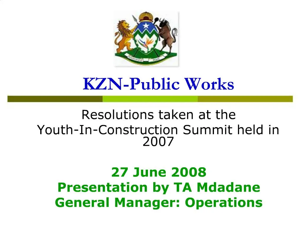 PPT - KZN-Public Works PowerPoint Presentation, free download - ID:1286864
