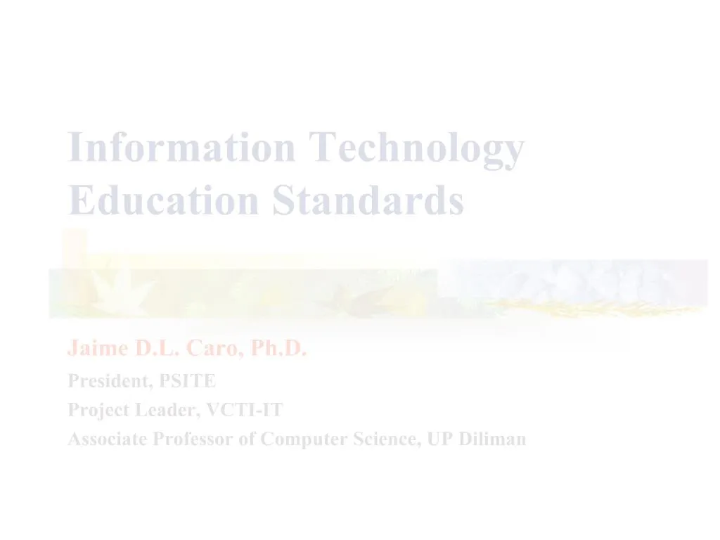 PPT - Information Technology Education Standards PowerPoint ...
