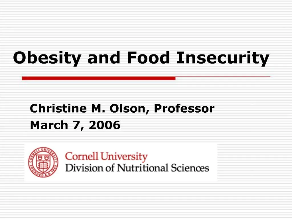 PPT - Obesity and Food Insecurity PowerPoint Presentation, free ...