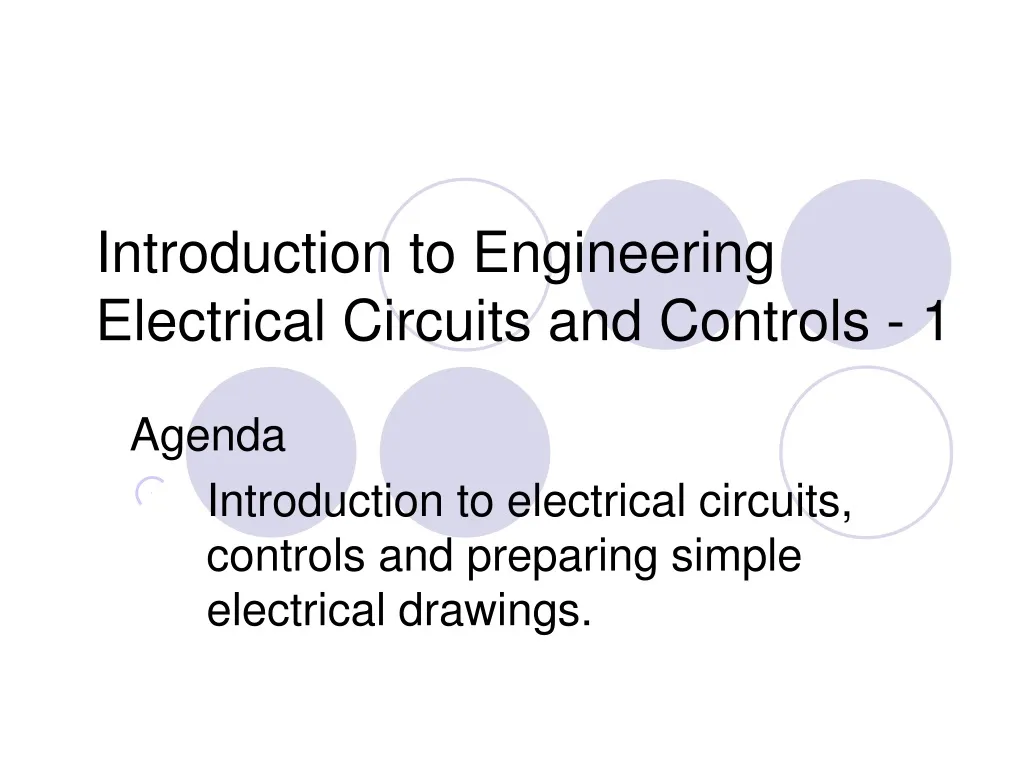 PPT - Introduction to Engineering Electrical Circuits and Controls - 1 ...