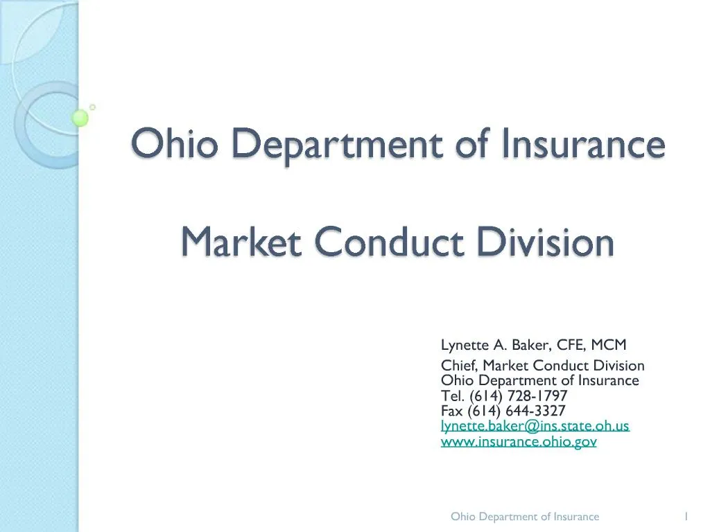 PPT - Ohio Department of Insurance PowerPoint Presentation, free ...