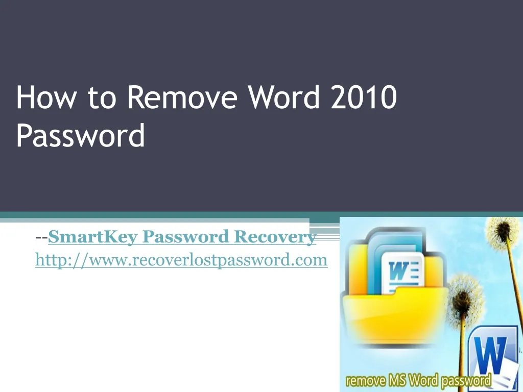 PPT - How to Remove Word 2010 Password PowerPoint Presentation, free ...