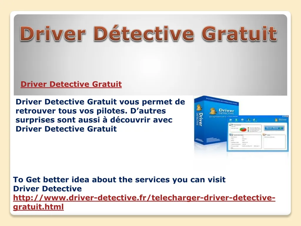 PPT - Driver Detective Gratuit PowerPoint Presentation, free download ...