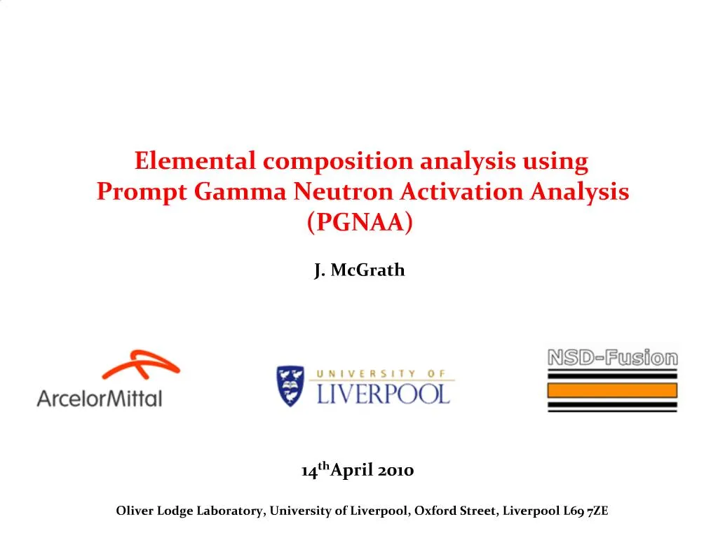 PPT - Elemental composition analysis using Prompt Gamma Neutron ...