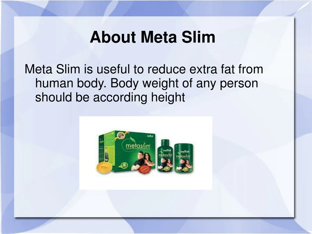 PPT - Meta Slim Weigt Loss Packages PowerPoint Presentation, free ...