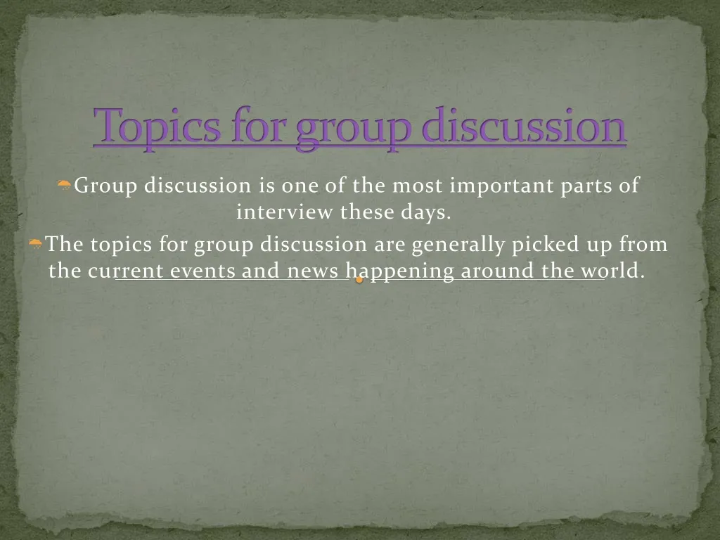 PPT - Topics for group discussion PowerPoint Presentation, free ...