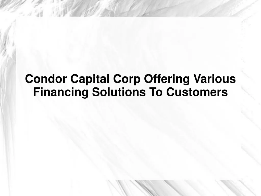 PPT - Condor Capital Corp. PowerPoint Presentation, free download - ID ...