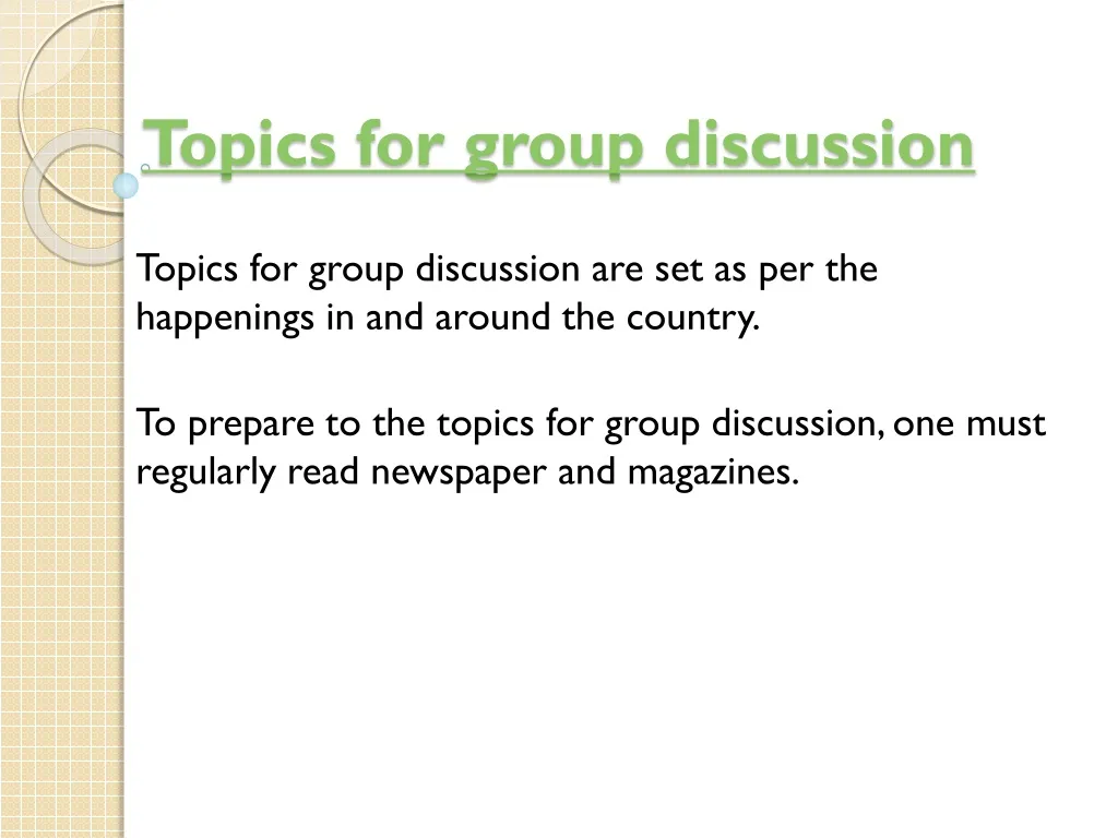PPT - Topics for group discussion PowerPoint Presentation, free ...