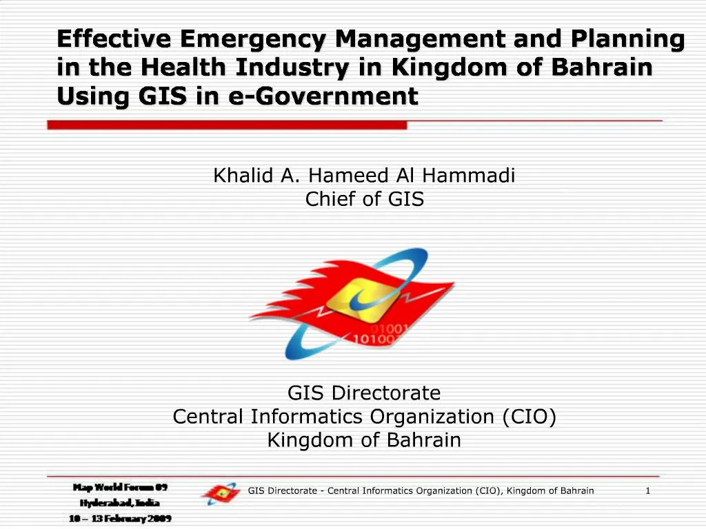PPT - GIS Directorate - Central Informatics Organization CIO, Kingdom ...