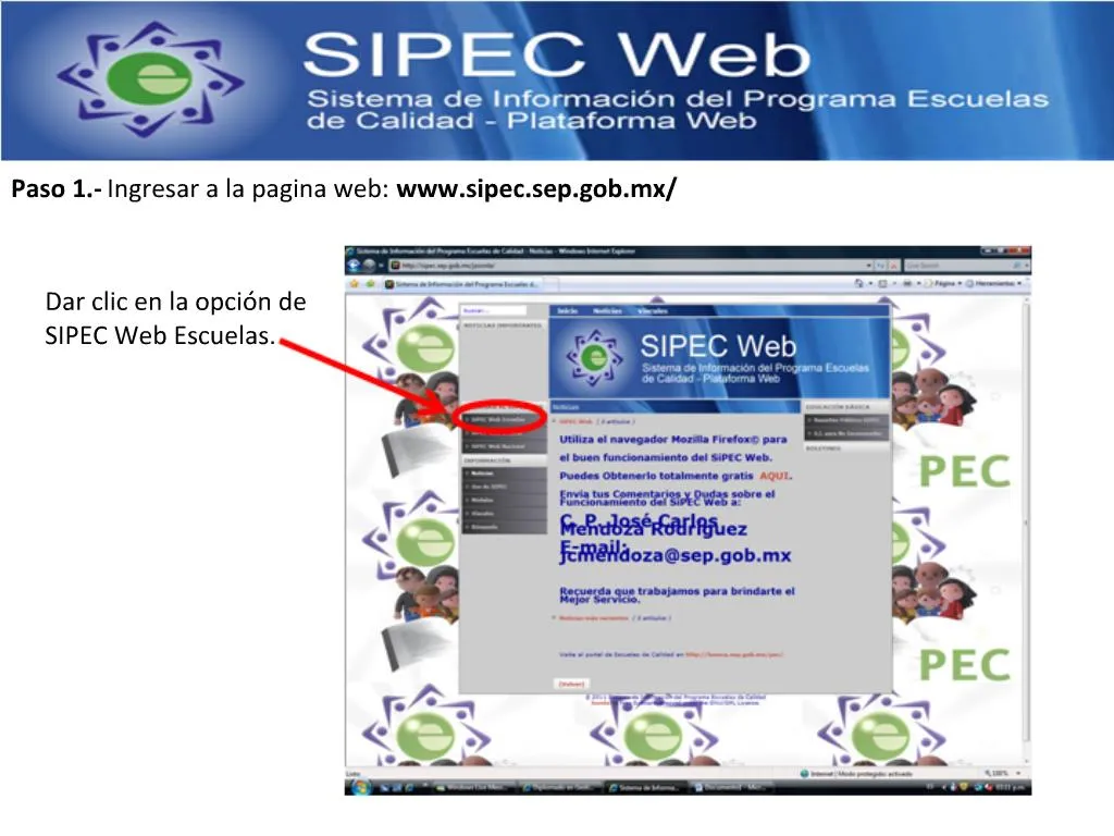 PPT - Paso 1.- Ingresar a la pagina web: sipec.sep.gob.mx PowerPoint ...