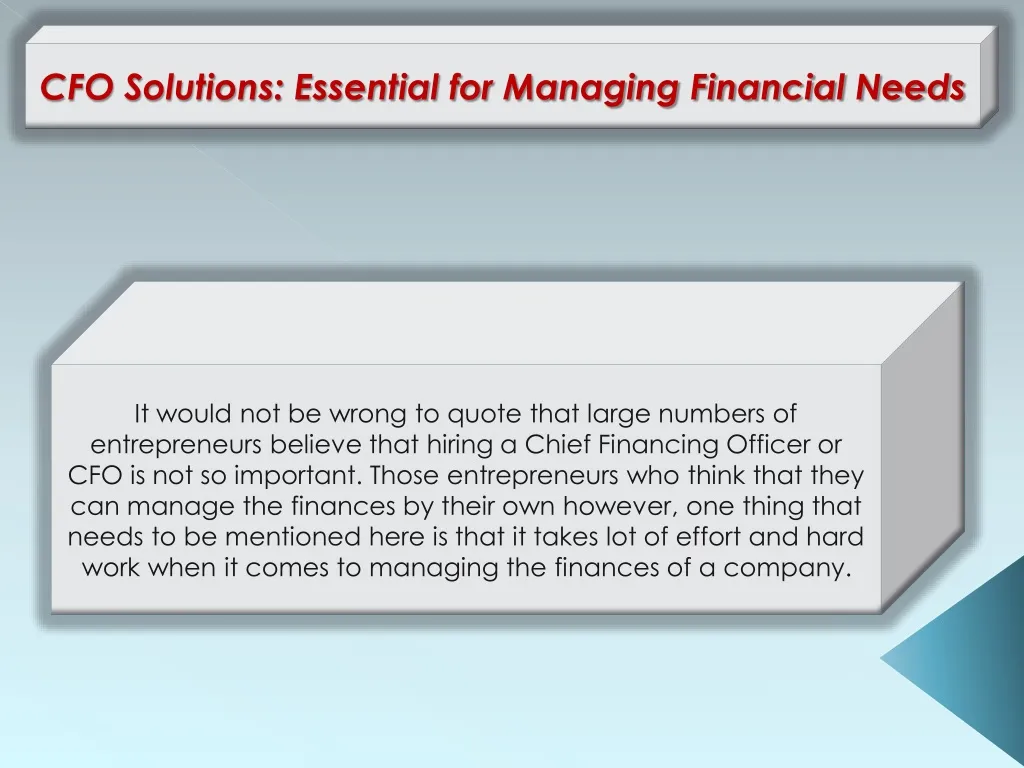 PPT - CFO Solutions: Essential for Managing Financial Needs PowerPoint ...
