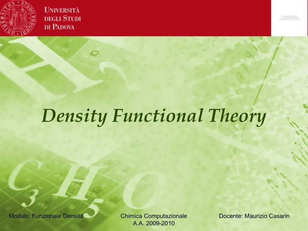 Ppt Density Functional Theory Powerpoint Presentation Free Download Id 1372091