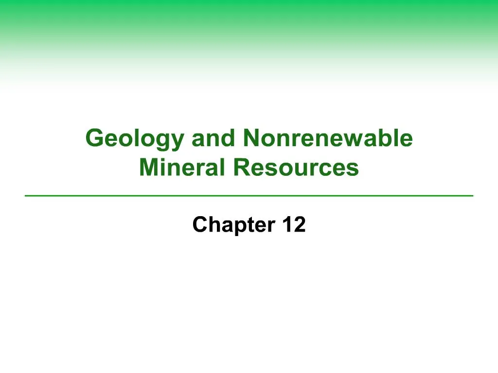 PPT - geology and nonrenewable mineral resources PowerPoint ...