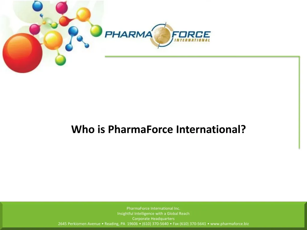 PPT - Who is PharmaForce International? PowerPoint Presentation, free ...