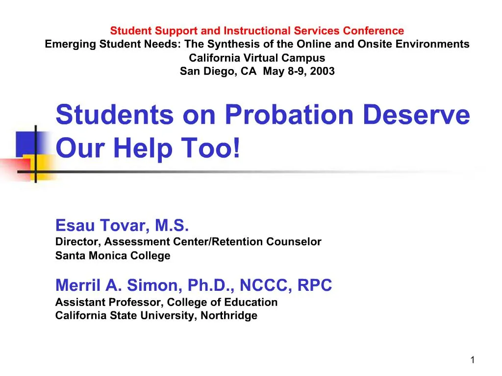 PPT - Students on Probation Deserve Our Help Too PowerPoint ...
