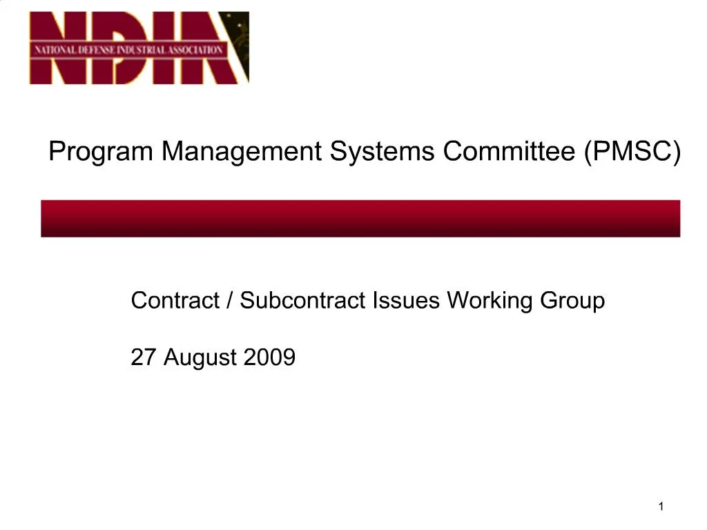PPT - Program Management Systems Committee PMSC PowerPoint Presentation ...