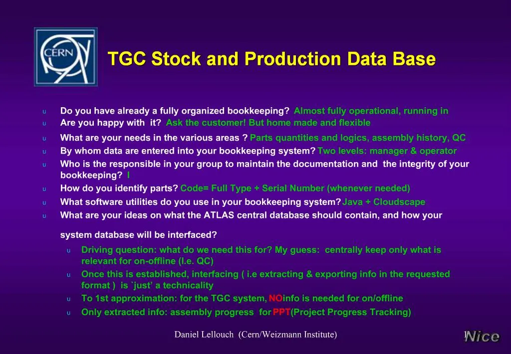 PPT - TGC Stock and Production Data Base PowerPoint Presentation, free ...