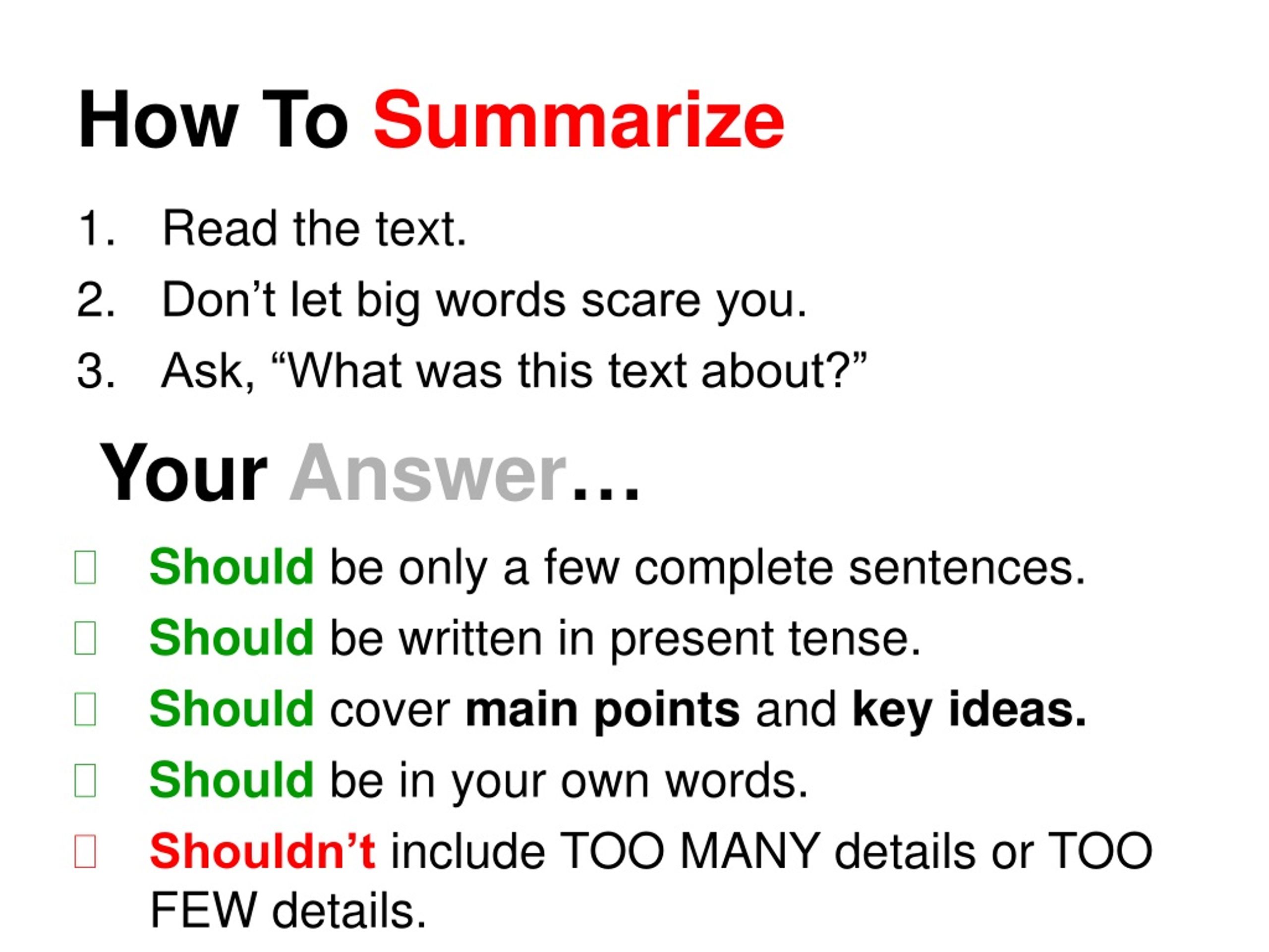 PPT Summarizing PowerPoint Presentation Free Download ID 1391201