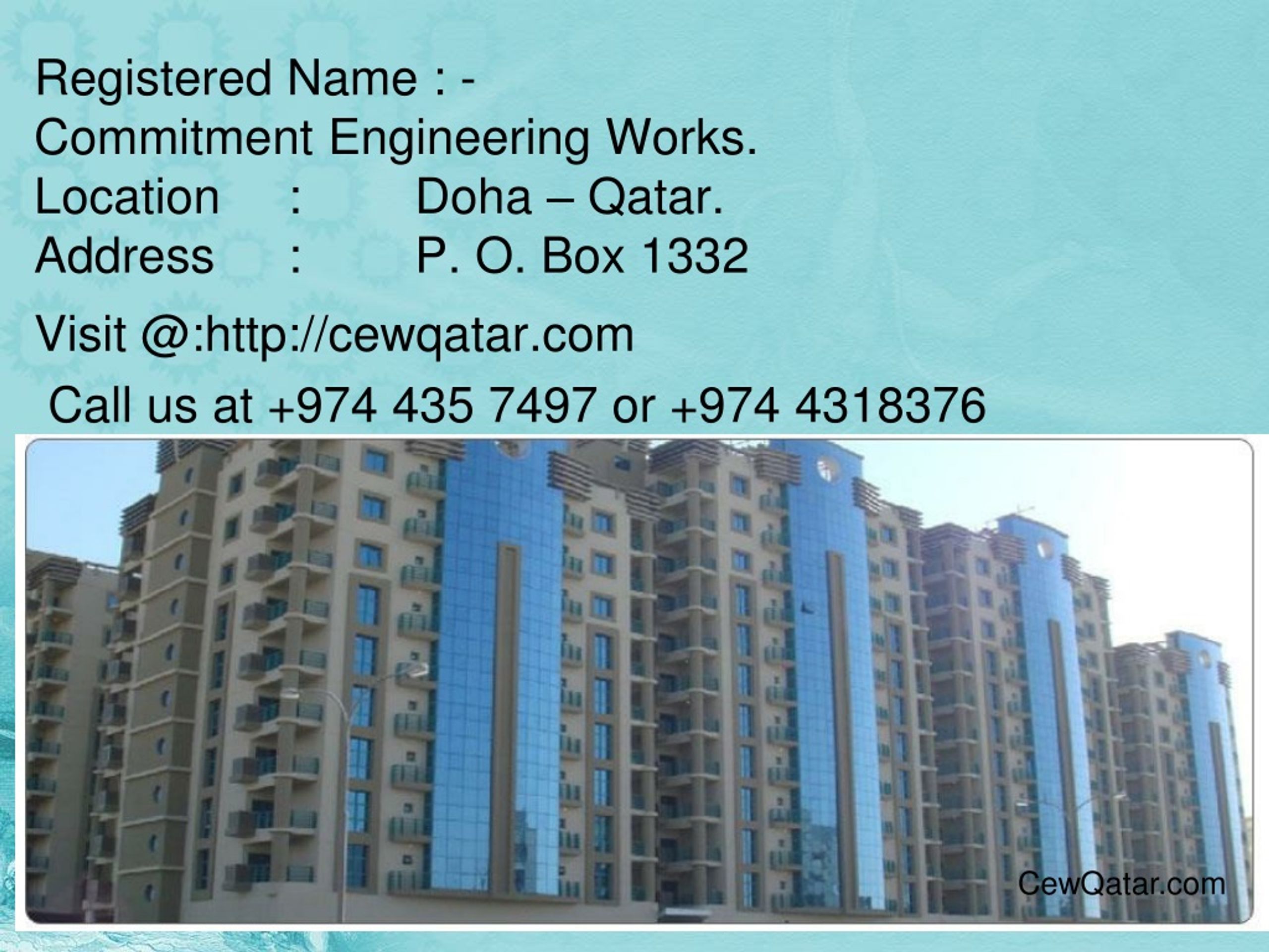 PPT - Commitment Engineering Works, CEW Services - Doha Qatar ...