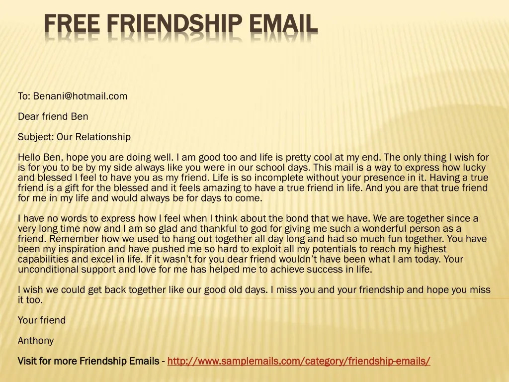 PPT - Free Friendship Email PowerPoint Presentation, free download - ID ...