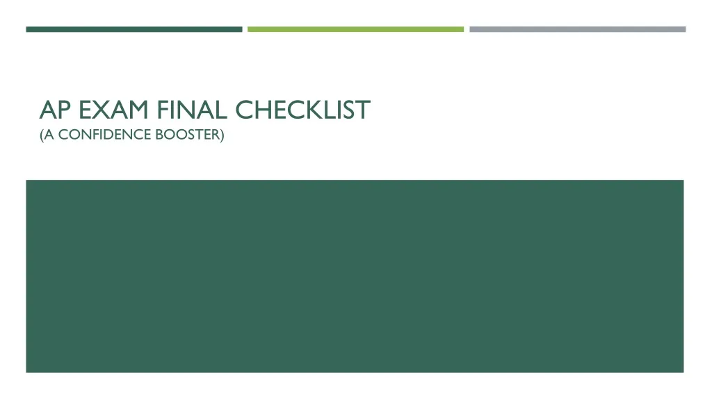 PPT - AP Exam Final Checklist (a confidence booster) PowerPoint ...
