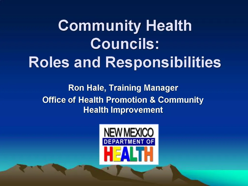 PPT - Community Health Councils: Roles and Responsibilities PowerPoint ...