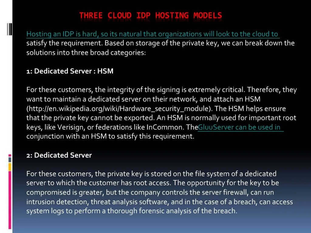 PPT - Three Cloud IDP Hosting Models PowerPoint Presentation, free ...