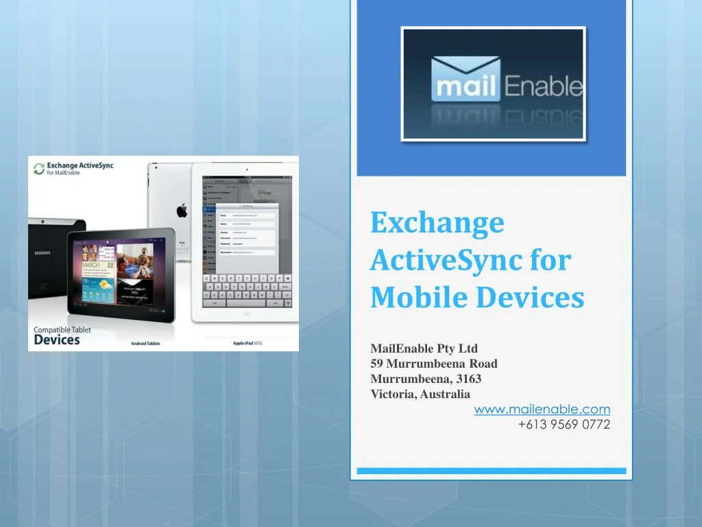 PPT - Exchange ActiveSync for Mobile Devices PowerPoint Presentation ...